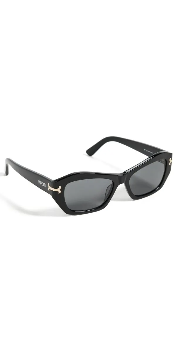 Emilio Pucci Geometric Oval Sunglasses In Black - 40% Off  display picture 3
