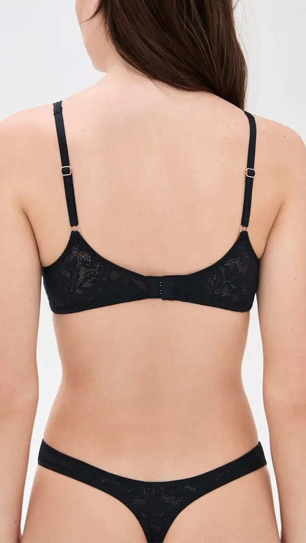 Eberjey Soft Stretch Lace Plunge Bralette - Black