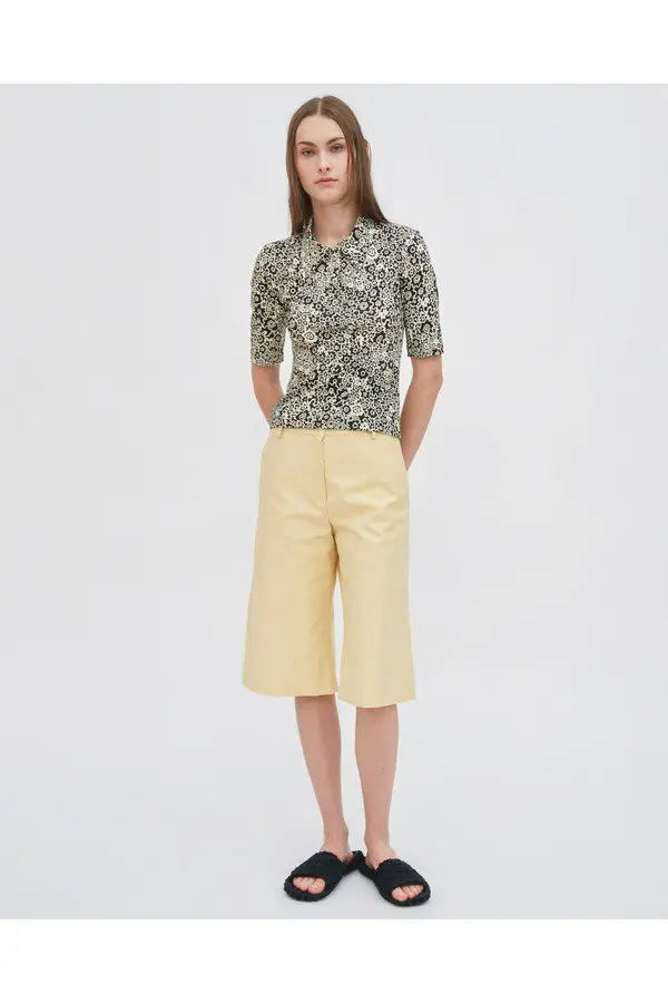 Rosetta Getty Floral Squiggle Polo T-shirt