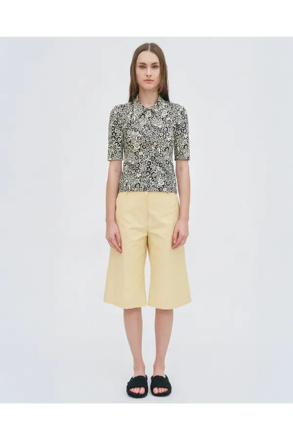 Rosetta Getty Floral Squiggle Polo T-shirt