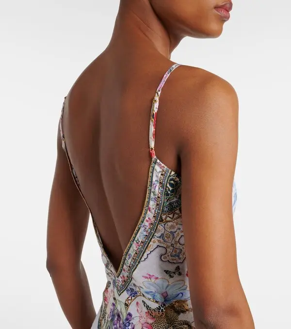 Camilla Crystal-embellished Linen Slip Maxi Dress