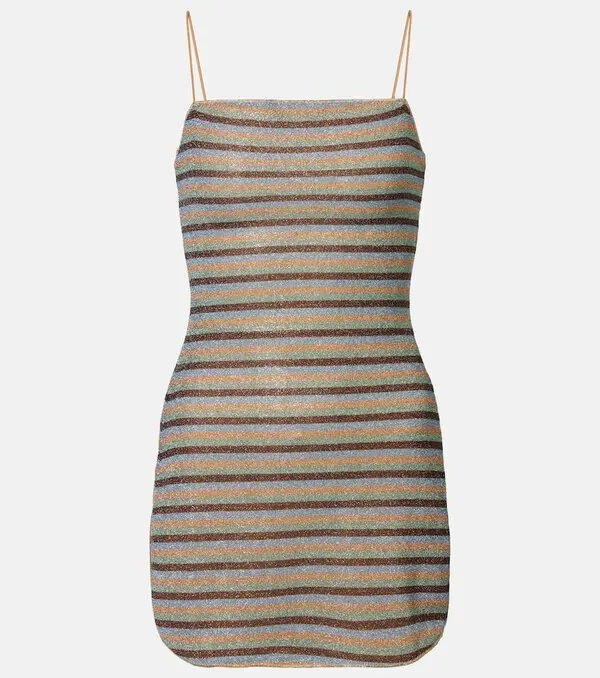 Oseree Lumière Striped Mini Dress - Multicoloured