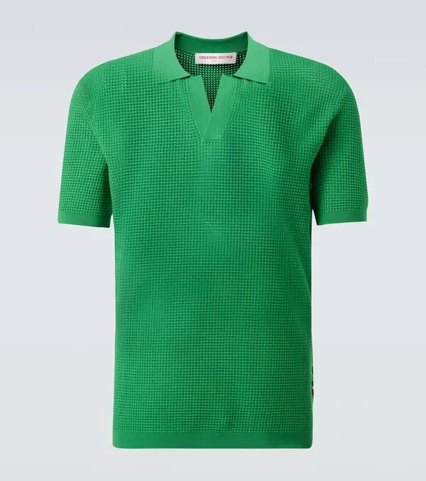 Orlebar Brown Roddy Waffle-knit Mesh Polo Shirt - Green