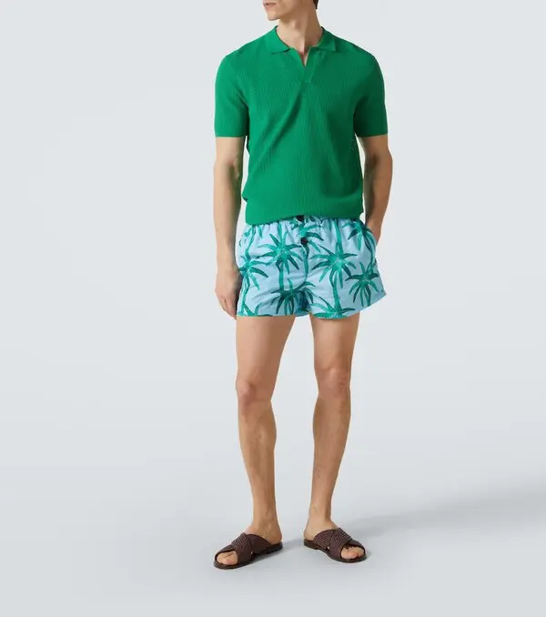 Orlebar Brown Roddy Waffle-knit Mesh Polo Shirt - Green