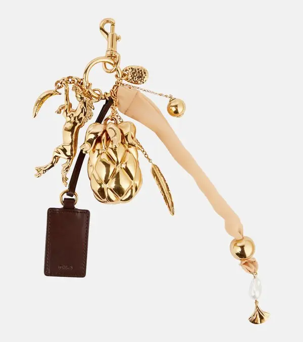 Chloé Giga Pineapple Leather Bag Charm - Gold