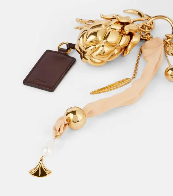 Chloé Giga Pineapple Leather Bag Charm - Gold