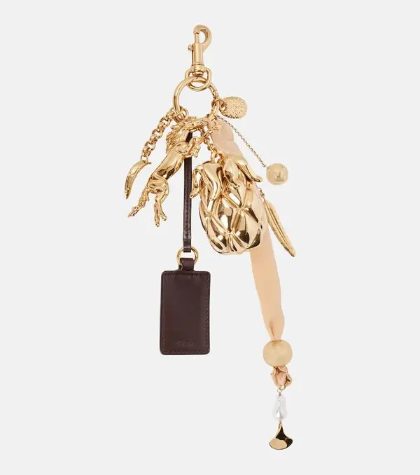 Chloé Giga Pineapple Leather Bag Charm - Gold