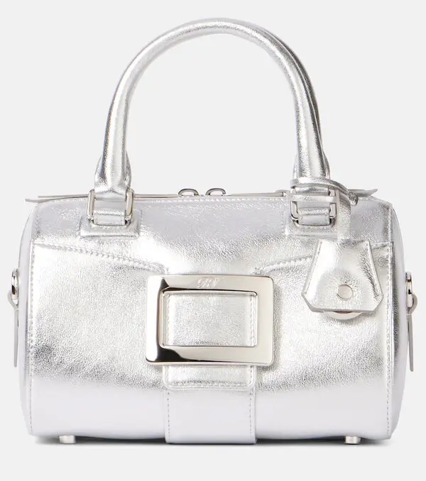 ROGER VIVIER Belle Vivier Mini Metallic Tote Bag - Silver