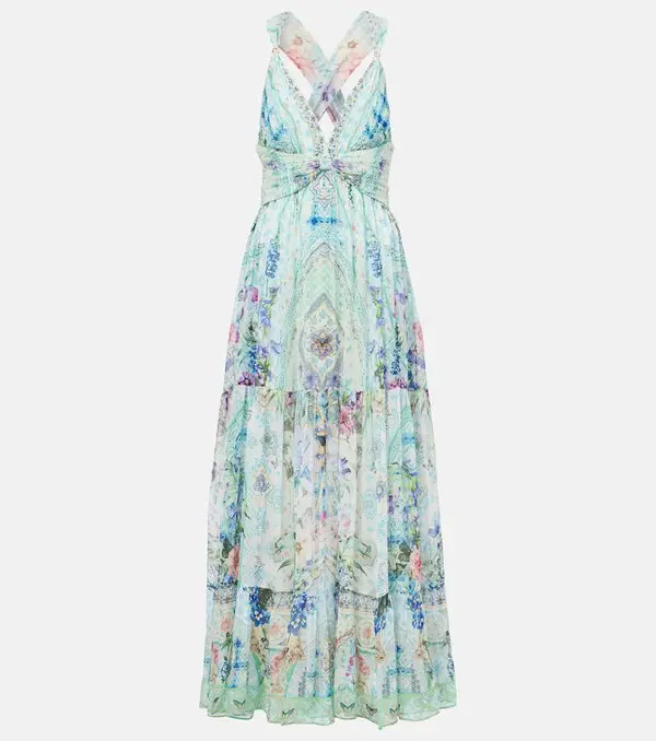 Camilla Crystal-embellished Silk Maxi Dress - Multicoloured