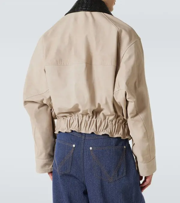 Bottega Veneta Intrecciato Leather Twill Blouson
