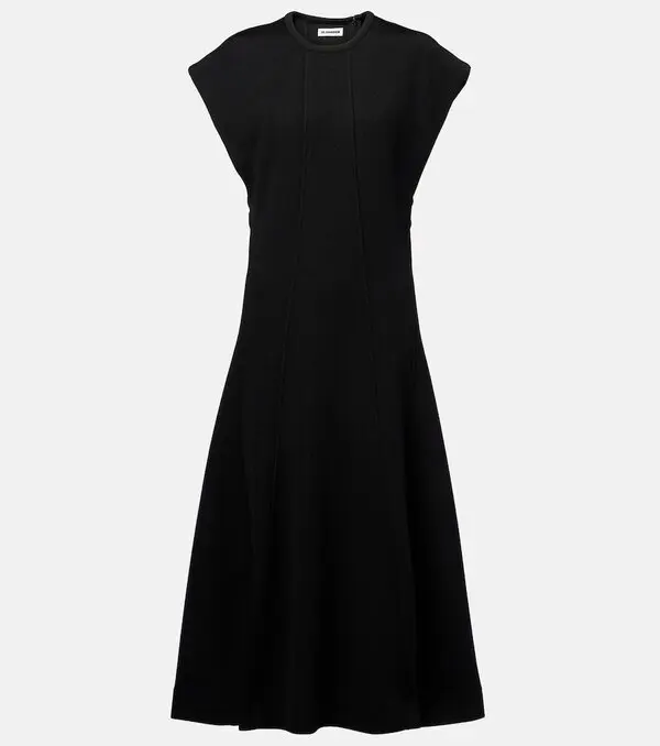 JIL SANDER Ribbed-knit Midi Dress