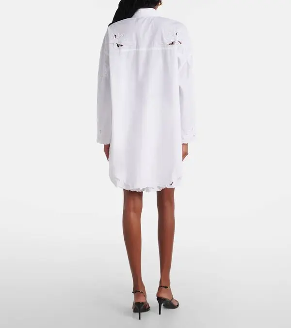 JULIET DUNN - Juliet Dunn Broderie Anglaise Cotton Poplin Shirt