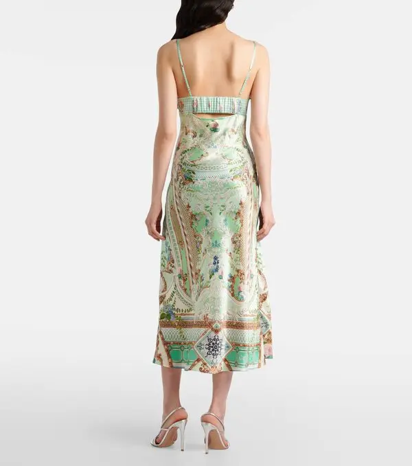 Camilla Gathered Silk Midi Dress