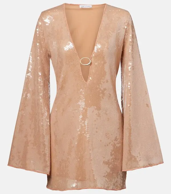 Oseree Sequined Tunic - Beige