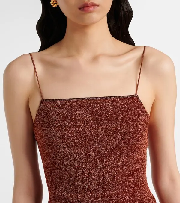 Oseree Lumière Plumage Feather-trimmed Mini Dress