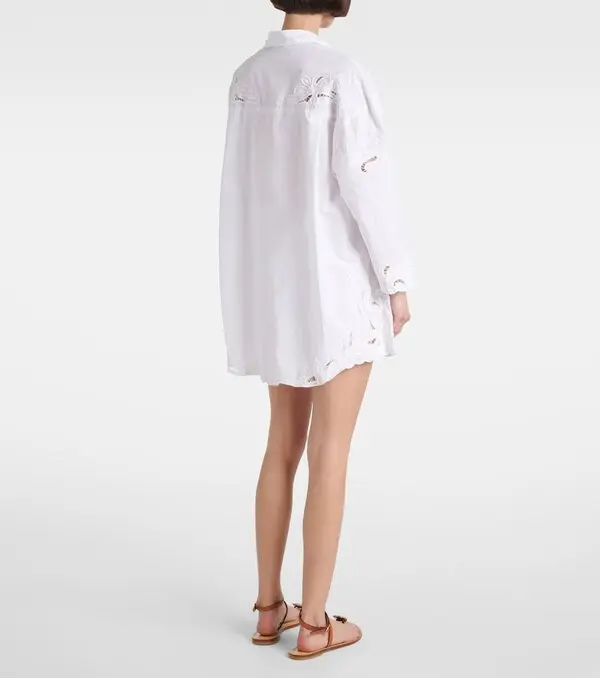 JULIET DUNN Broderie Anglaise Cotton Poplin Shirt