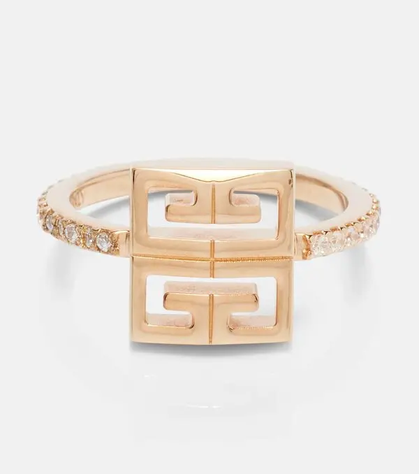 Givenchy 4g Swarovski Embellished Ring - Gold