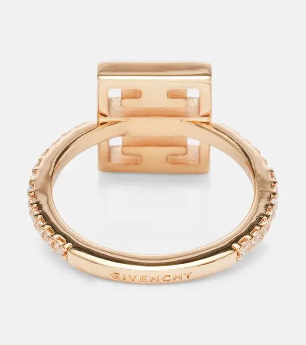 Givenchy 4g Swarovski Embellished Ring - Gold