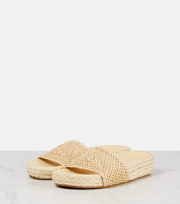 Chloé Isla Raffia Slides