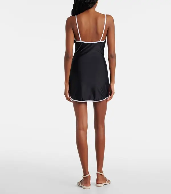 Oseree Jersey Mini Dress With Contrast Trim