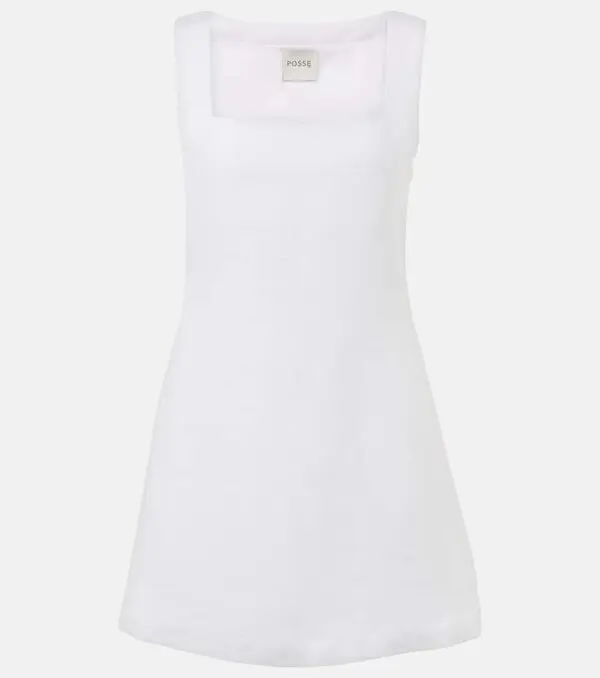 Posse Alice Linen Mini Dress - White