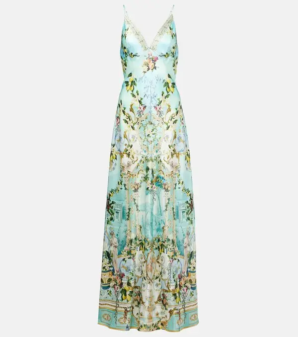 Camilla Venus On A Vespa Silk Slip Dress - Multicoloured
