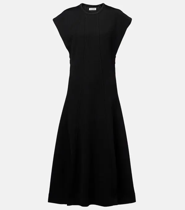 JIL SANDER Ribbed-knit Midi Dress
