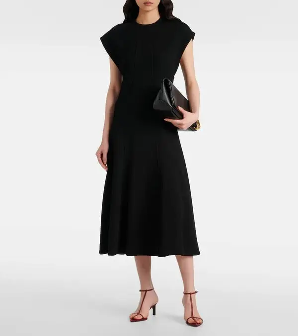 JIL SANDER Ribbed-knit Midi Dress