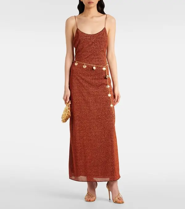 Oseree Lumiere Belted Maxi Dress