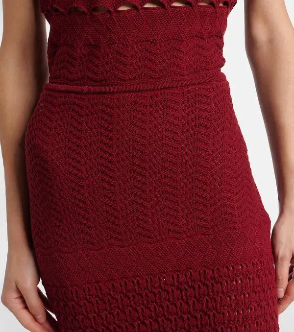 Elie Saab Cut-out Knitted Midi Skirt