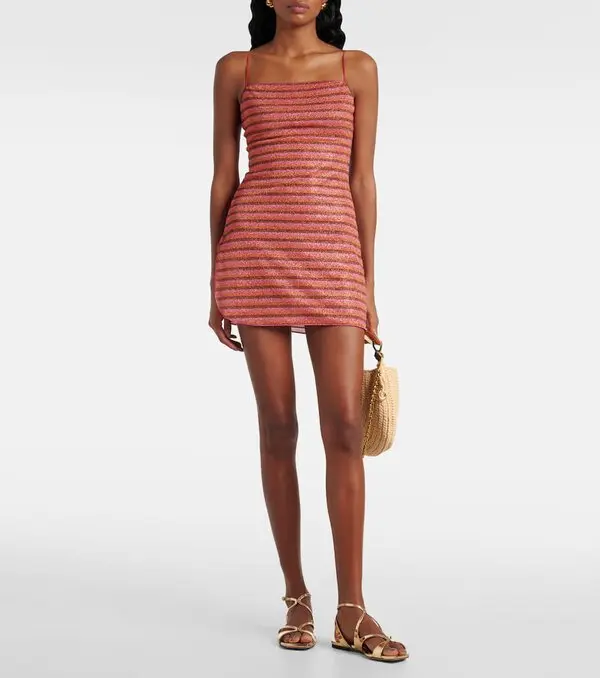 Oseree Lumiere Striped Minidress