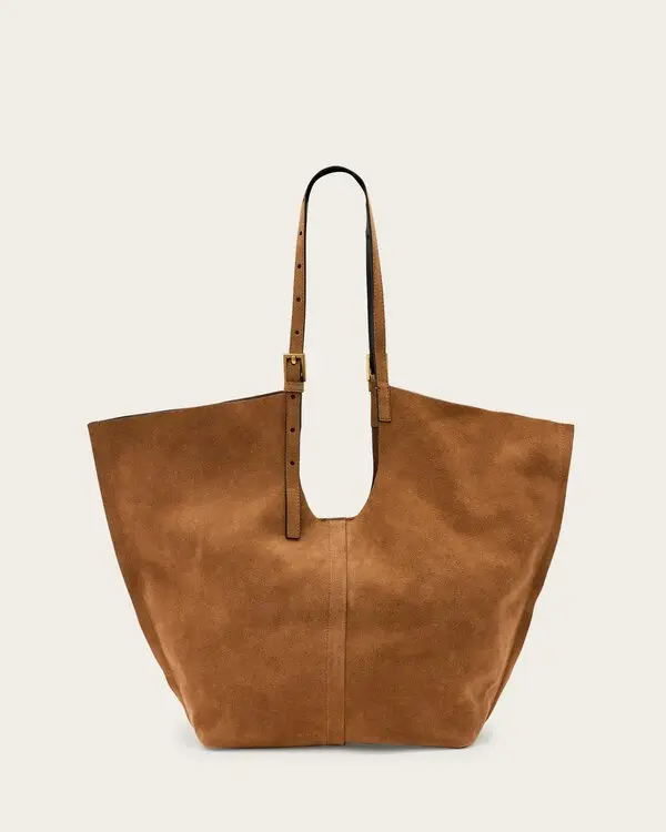 ALLSAINTS Ara Suede Tote Bag - Brown