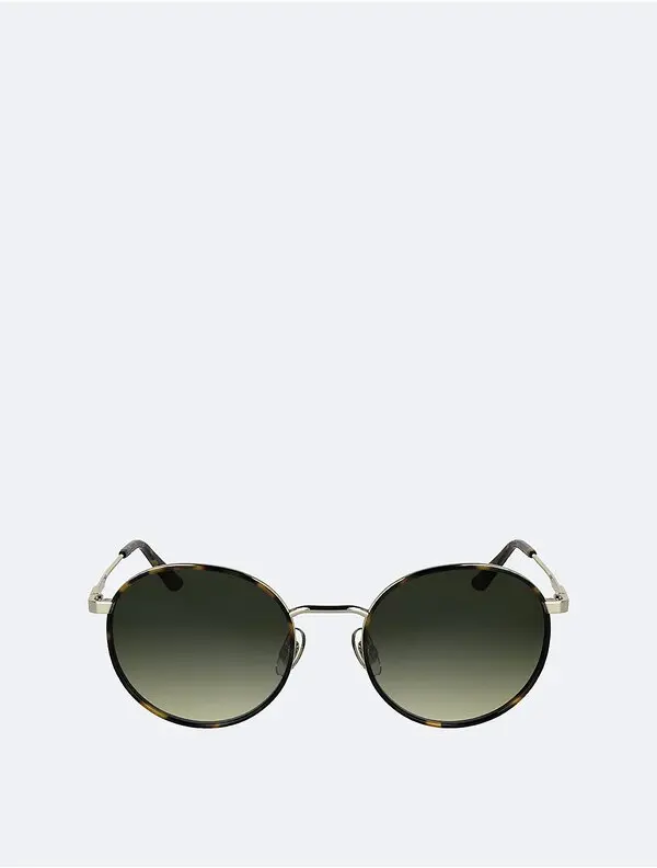 Calvin Klein Round Sunglasses - Dark Havana
