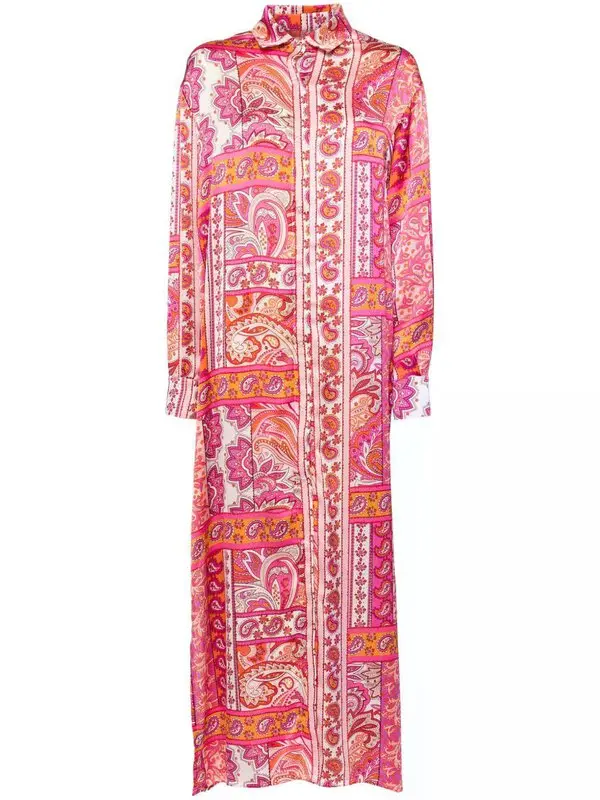 BAMBAH Button-down Maxi Dress - Pink