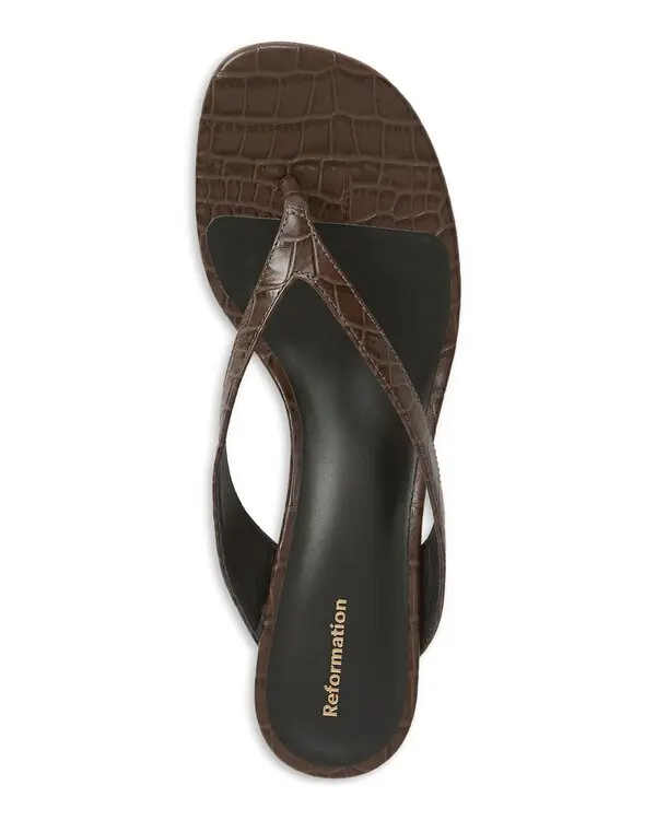 REFORMATION Sophie Heeled Sandals - Brown Croc-effect
