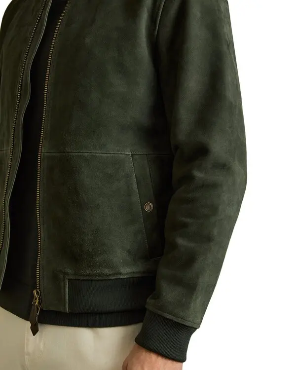 REISS Suede Bomber Jacket