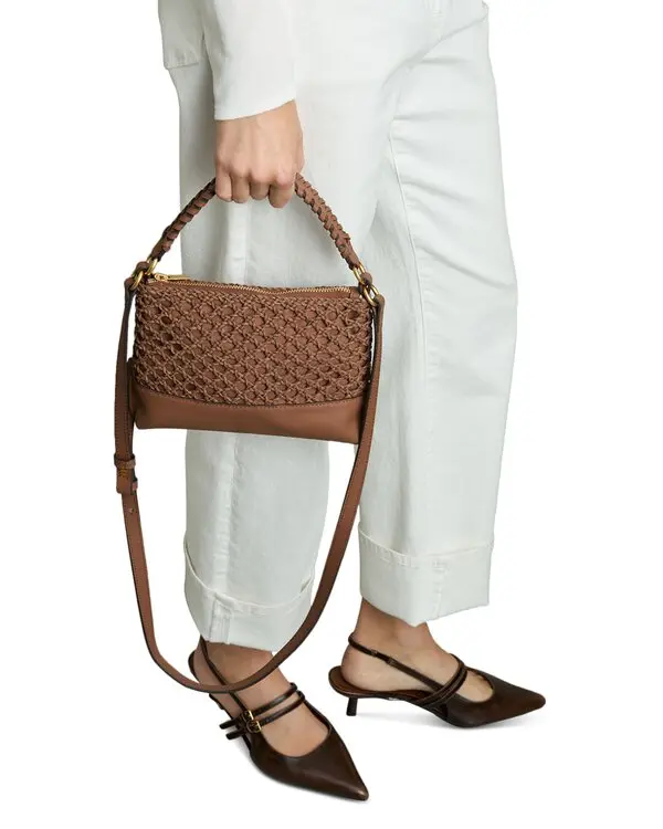 REISS Blakeley Raffia Crossbody Bag