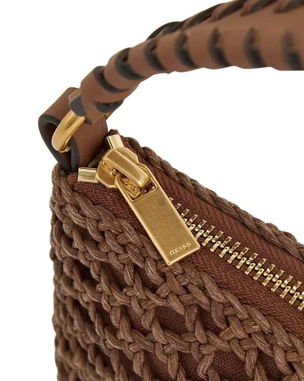 REISS Blakeley Raffia Crossbody Bag