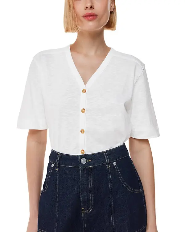 Whistles Ella V-neck Button-down Shirt