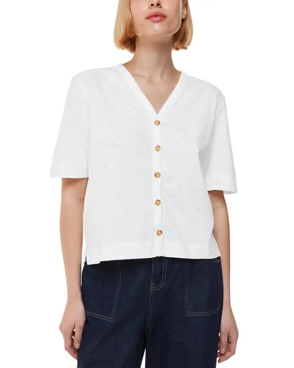 Whistles Ella V-neck Button-down Shirt