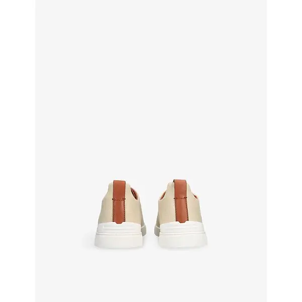 Zegna Triple Stitch Denim Low-top Trainers - Beige