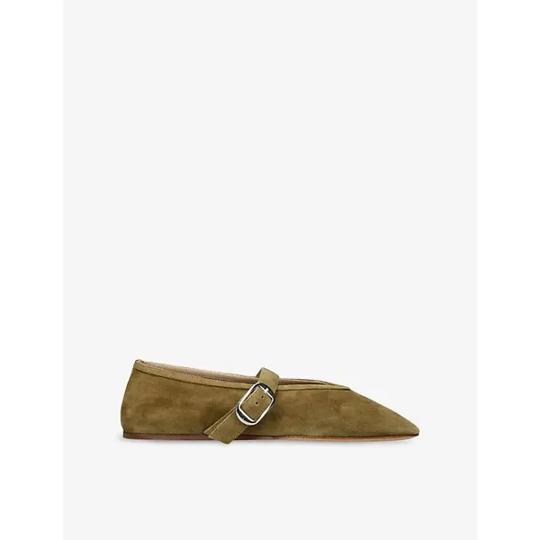 Le Monde Beryl Stella Single-strap Suede Pumps - Khaki