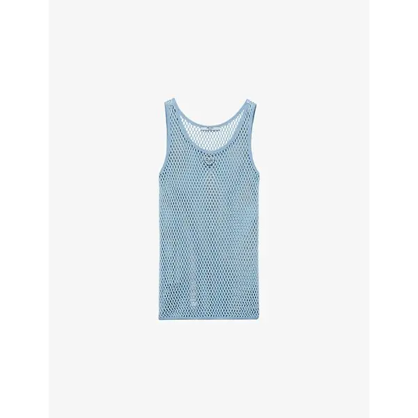 Prada Sleeveless Cotton Mesh Top