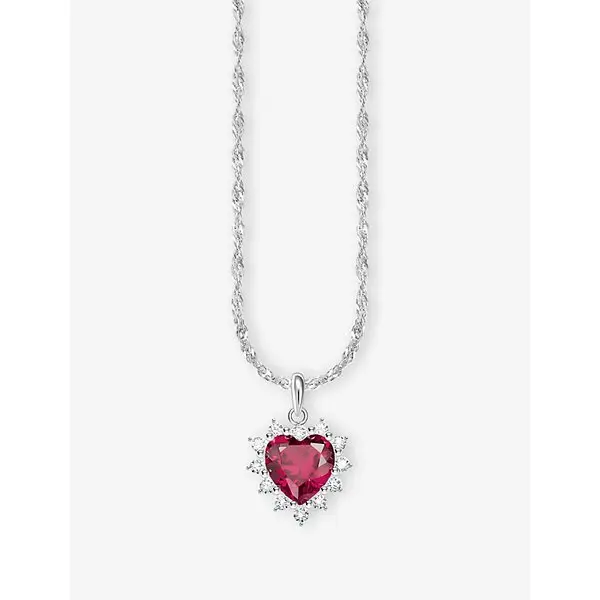 THOMAS SABO Heart Sterling-silver, Lab-grown Ruby And Cubic Zirconia Necklace - Red
