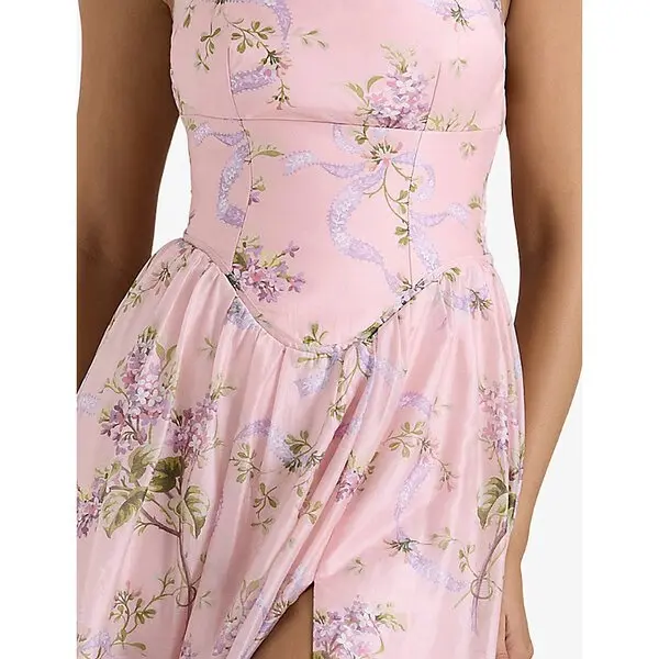 house of cb purple floral dress House of CB Aiza grape floral print maxi dress   Size XS, S and M (fits  true to size, stocking M in plus cup option)  RRP: $376  Rental Price: $95