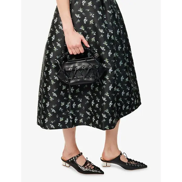 GANNI Bou Mini Eyelet Leather Top-handle Bag