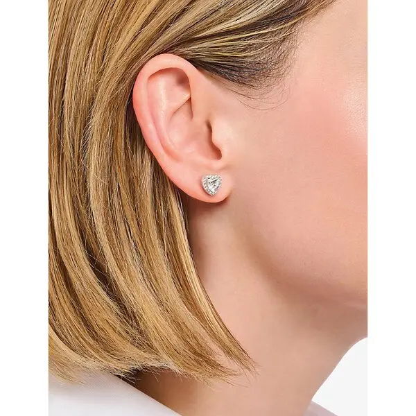 THOMAS SABO Heart Halo Stud Earrings - White