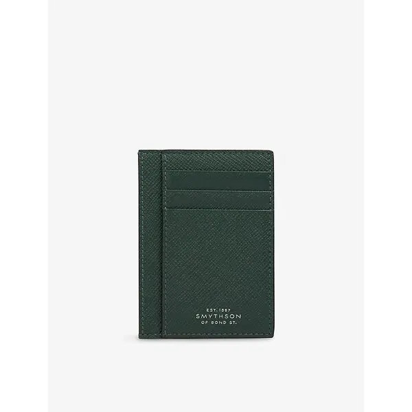 Smythson Panama Leather Card Holder - Forest Green