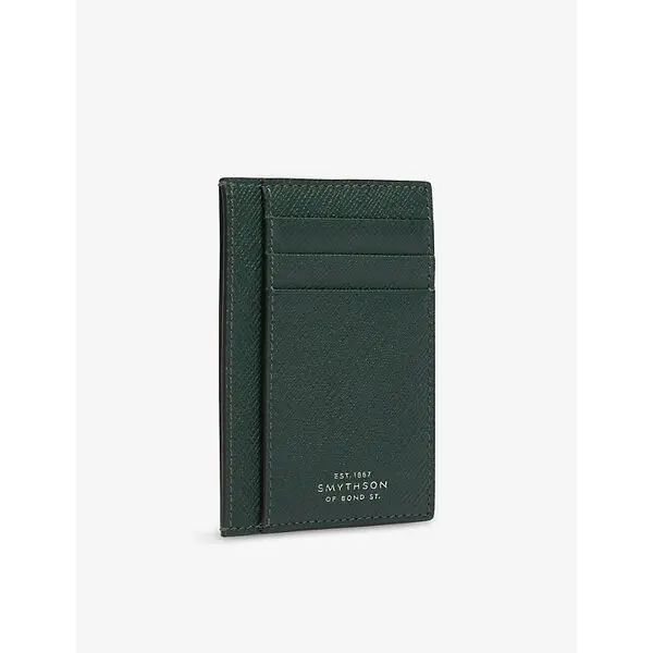 Smythson Panama Leather Card Holder - Forest Green