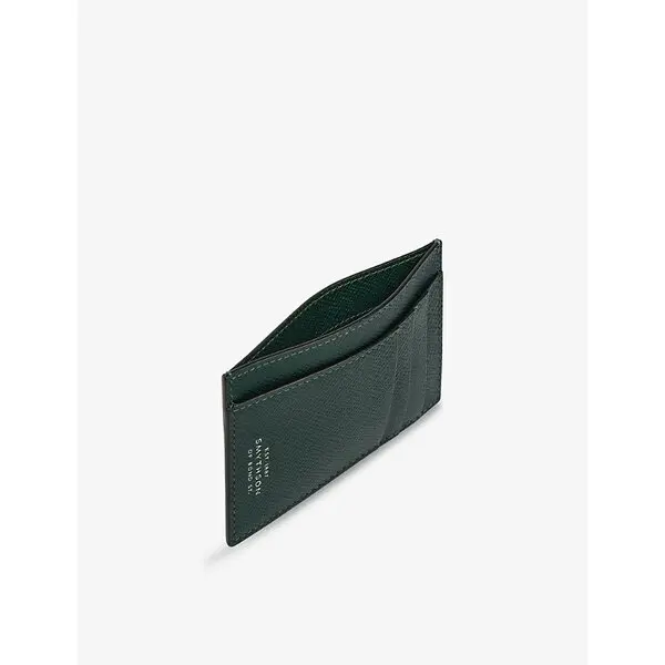 Smythson Panama Leather Card Holder - Forest Green